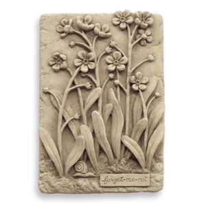 Forget-me-not Plaque, Stone Sculpture of Forget-me-not Flowers, Forget ...