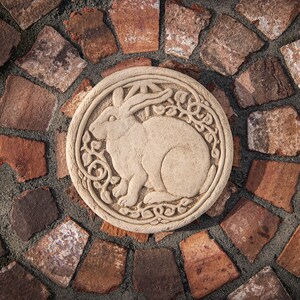 Rabbit Stepping Stone and Wall Plaque for Garden & Home, Rabbit Wall ...