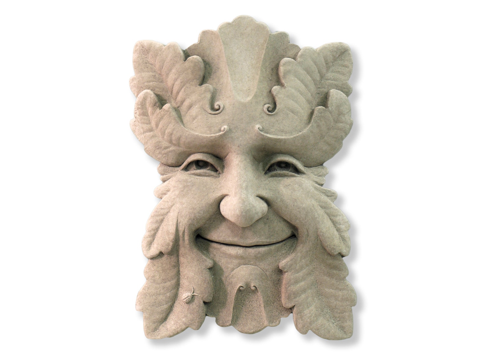 Green Man Leaf Plaque Green Man Smiling Face Sculpture - Etsy