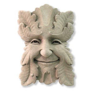 Green Man Leaf Plaque, Green Man Smiling Face Sculpture, Garden Face ...