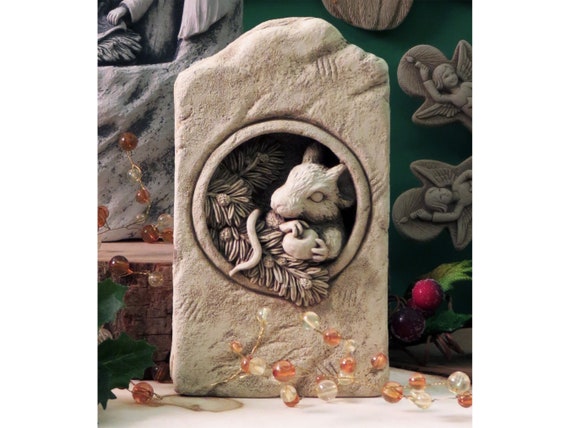 Mouse Art Figurine for Home & Garden Cute Mouse Stone - Etsy