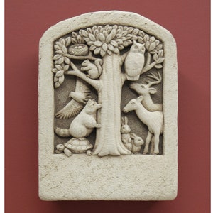 Woodland Animal Plaque for Home & Garden, Woodland Animals, Stone ...
