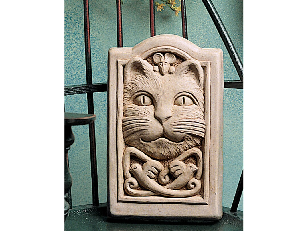 Celtic Cat Plaque for Home & Garden, Celtic Cat Stone Sculpture, Cat ...