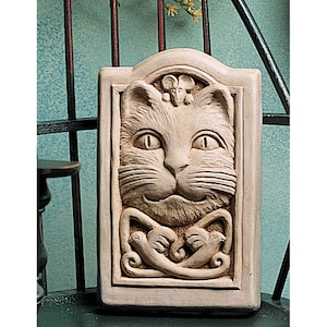 Celtic Cat Plaque for Home & Garden, Celtic Cat Stone Sculpture, Cat ...