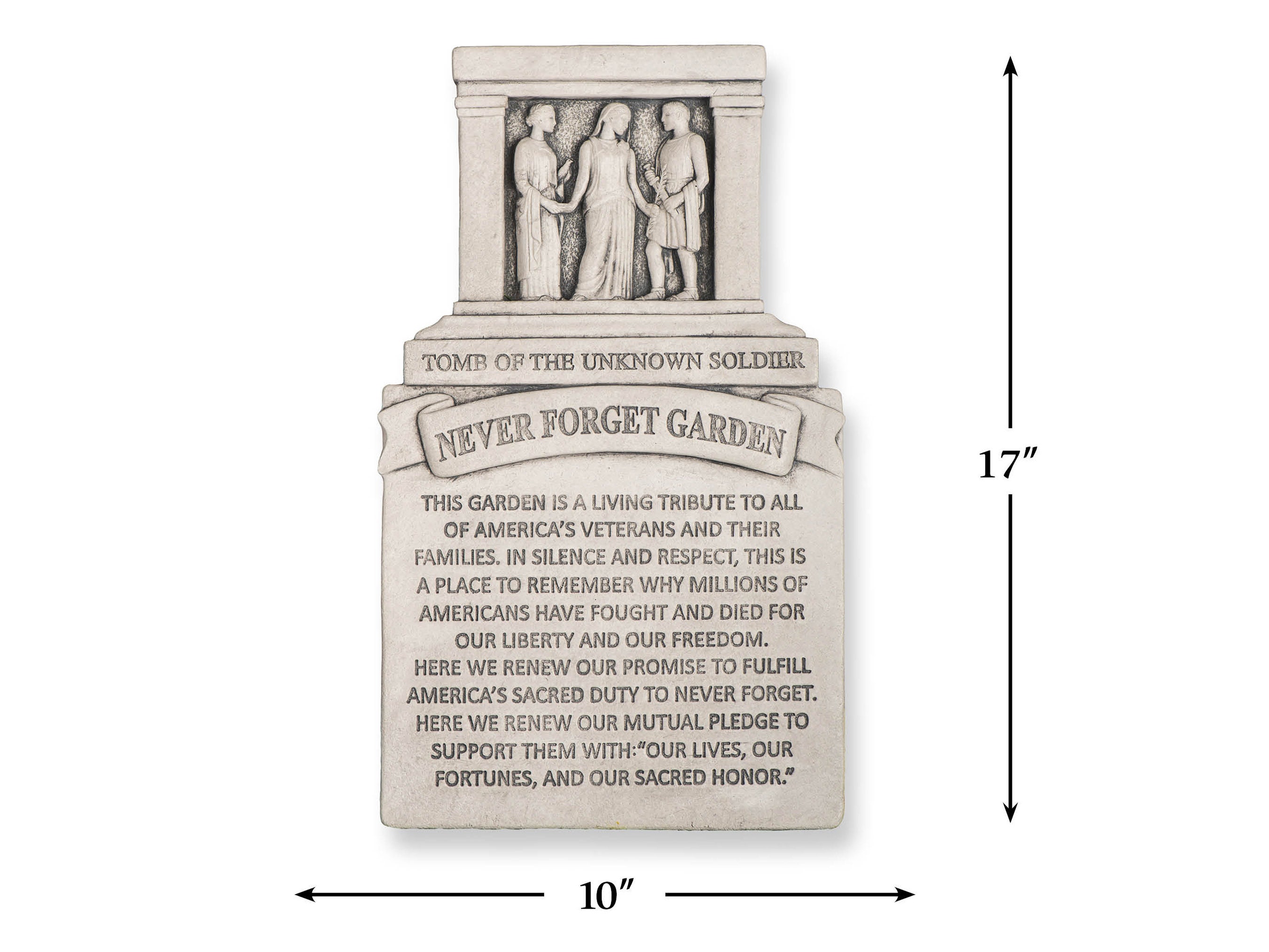 Stone Garden Marker, Never Forget Garden Sculpture, Tomb of Unknown ...
