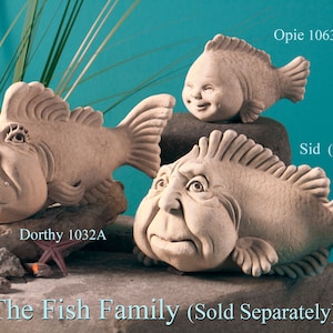 Fish Sculpture Stone Figurine, Beach Decor, Dorothy Fish Art, Fish Tank ...
