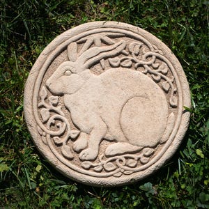 Rabbit Stepping Stone and Wall Plaque for Garden & Home, Rabbit Wall ...