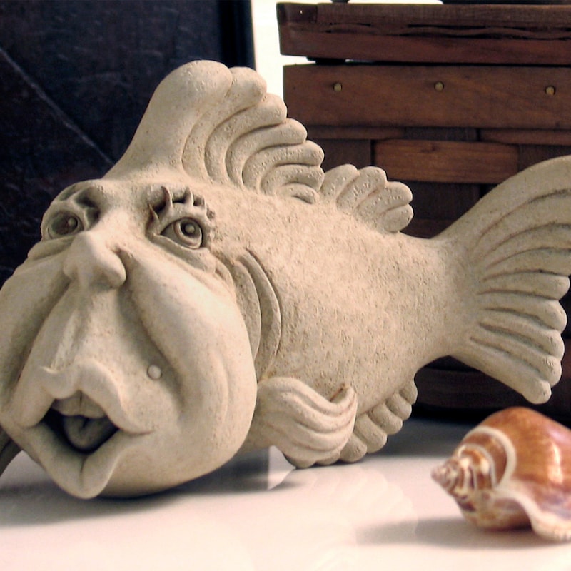 Stone Fish Tank Statue - Etsy