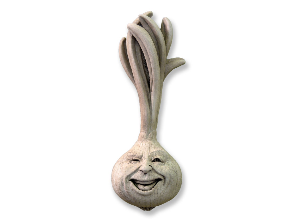 Onion Art Funny Face Onion Stone Sculpture Smiling Onion - Etsy