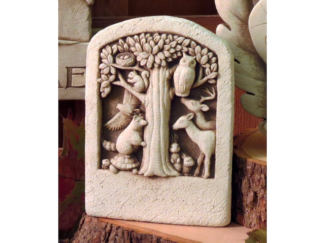 Woodland Animal Plaque for Home & Garden, Woodland Animals, Stone ...