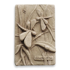Dragonfly Plaque, Stone Sculpture of Dragonflies, Dragonfly Sculpture ...