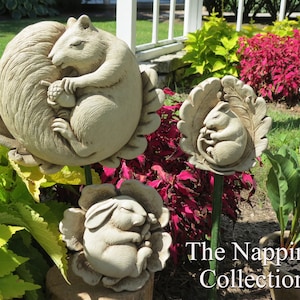 Napping Squirrel Plaque for Home & Garden, Squirrel Stone Sculpture ...