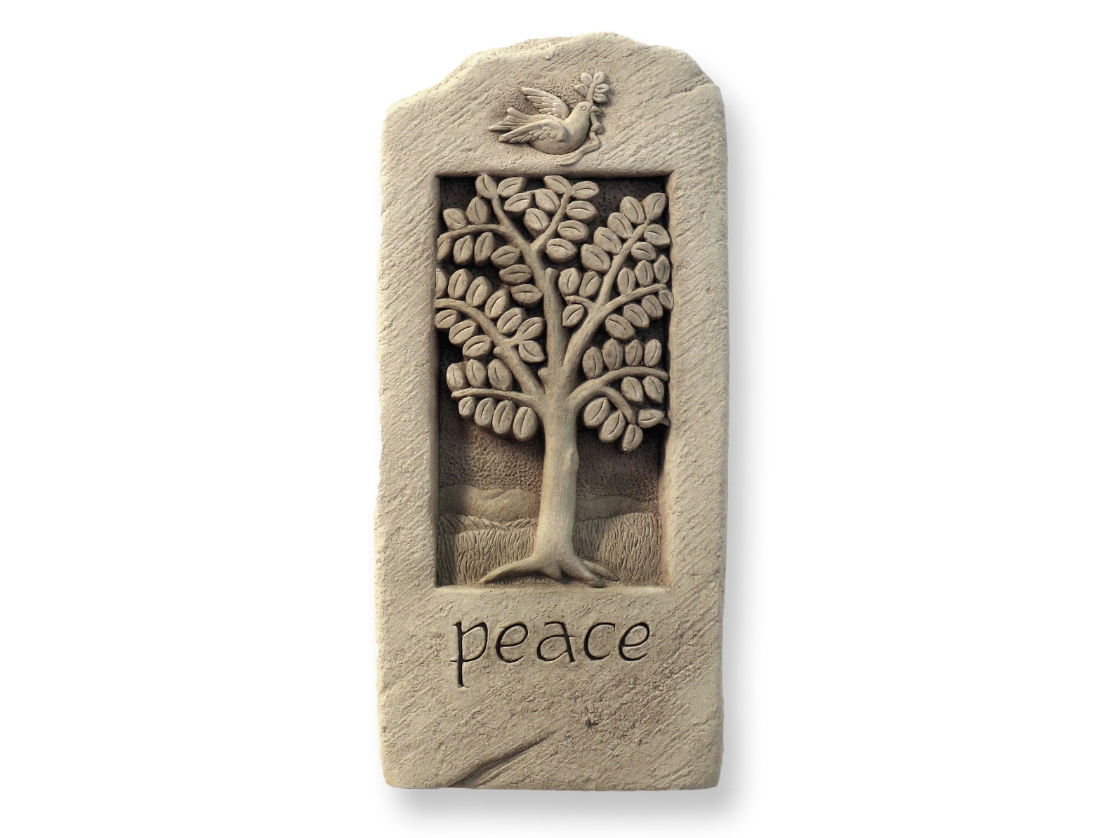 Peace Stone, Peace Statue With Dove, Peace Dove With Olive Branch ...