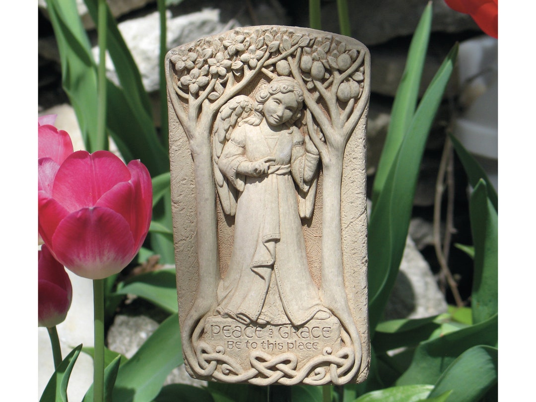 Angel Wings Plaque for Home & Garden, Angel Stone Sculpture, Peace and ...