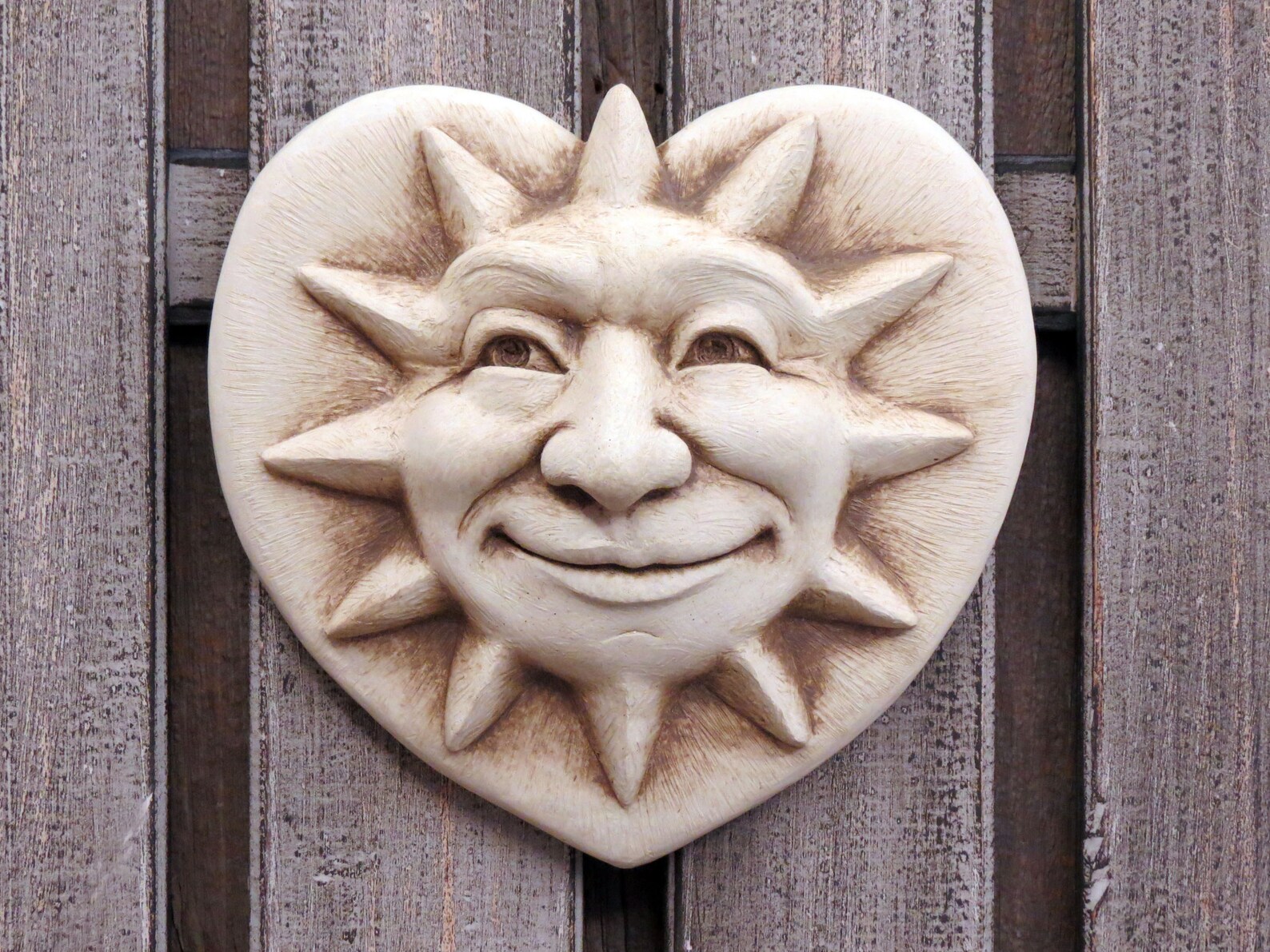 Sun Face Wall Plaque for Home and Garden, Sun Face Wall Decor Stone ...