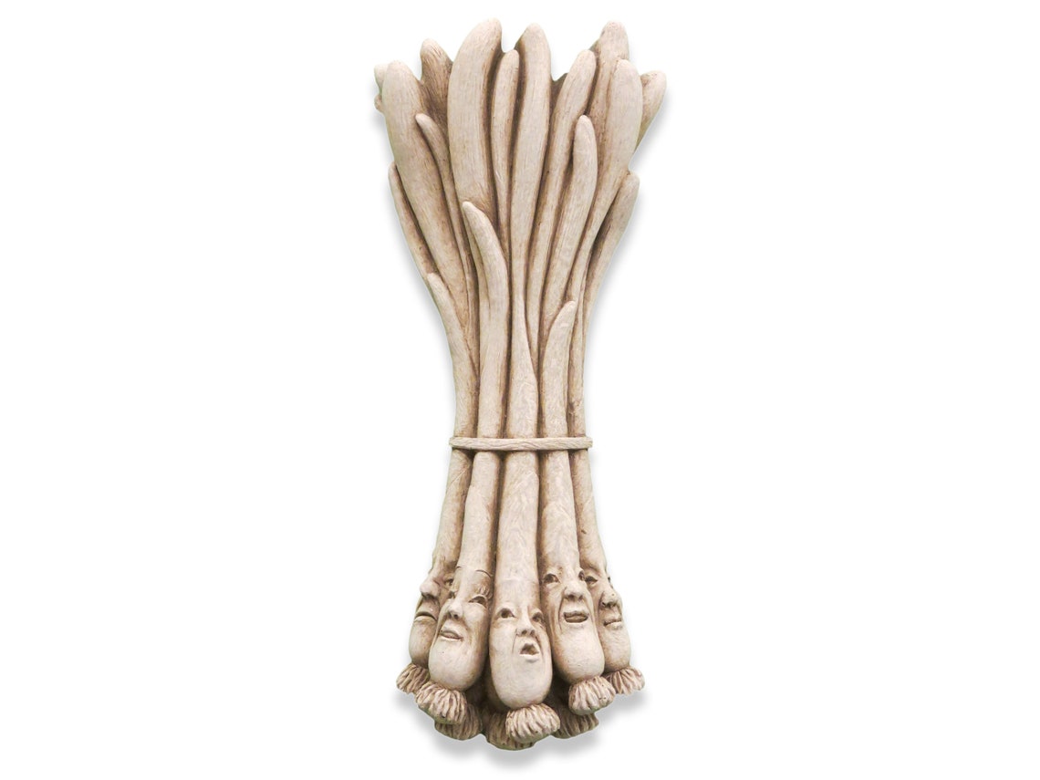 Scallions Art Sculpture With Funny Faces Scallions Stone - Etsy