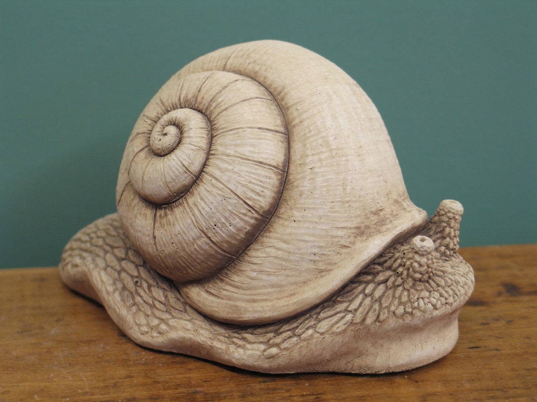 Snail Stone Sculpture, Snail Gift, Gastropod Art, Snail Decor Garden ...