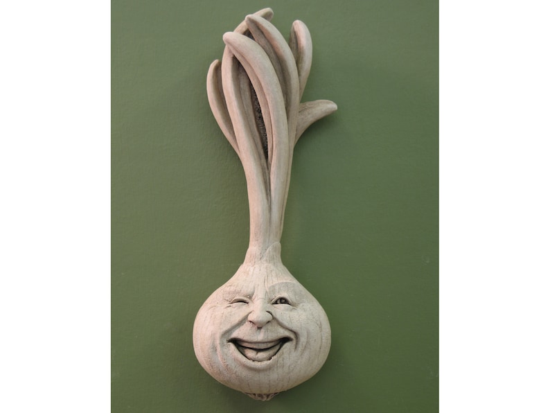 Onion Art, Funny Face Onion Stone Sculpture, Smiling Onion Sculpture ...