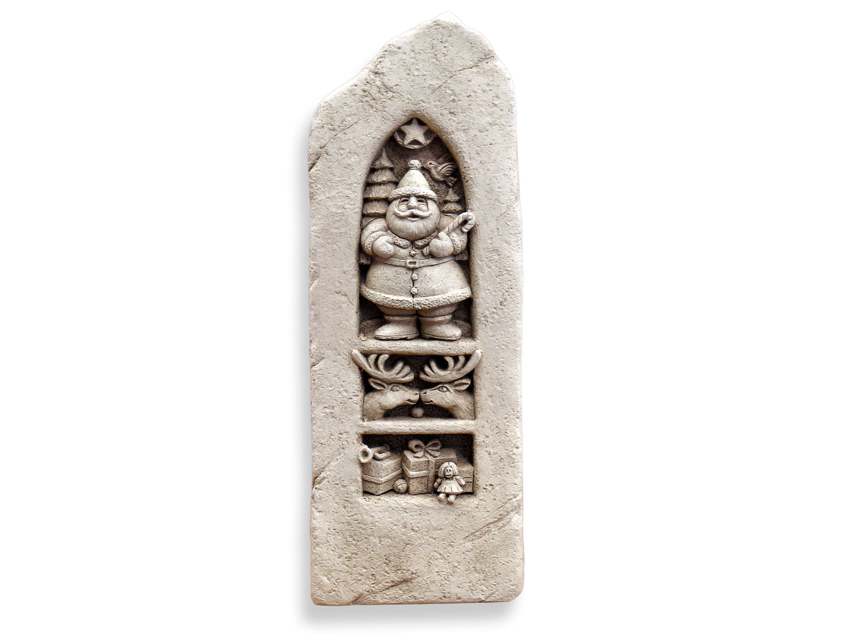 Santa Stone Art for Home & Garden Santa With Reindeer - Etsy