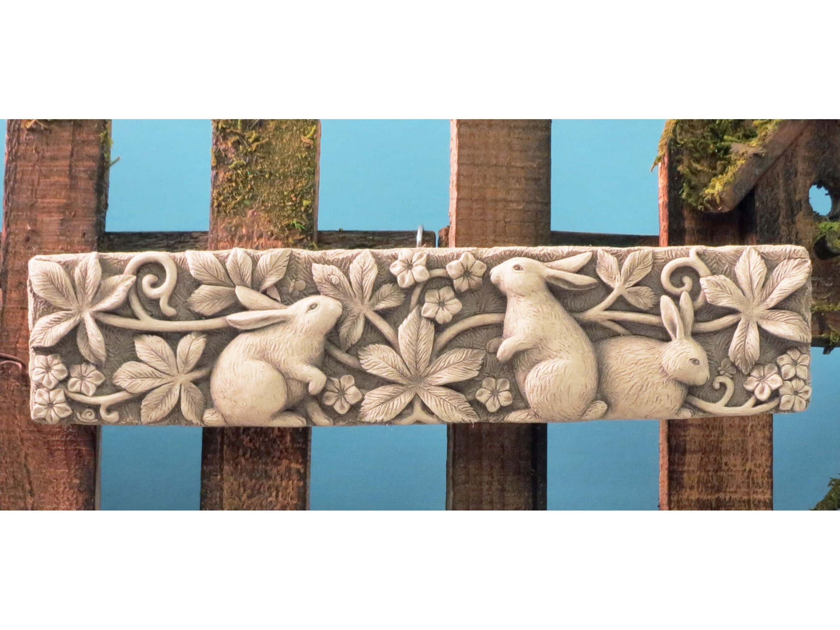 Bunny Plaque for Home & Garden Bunnies in the Flowers Floral - Etsy