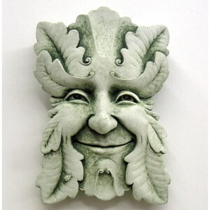 Green Man Leaf Plaque, Green Man Smiling Face Sculpture, Garden Face ...