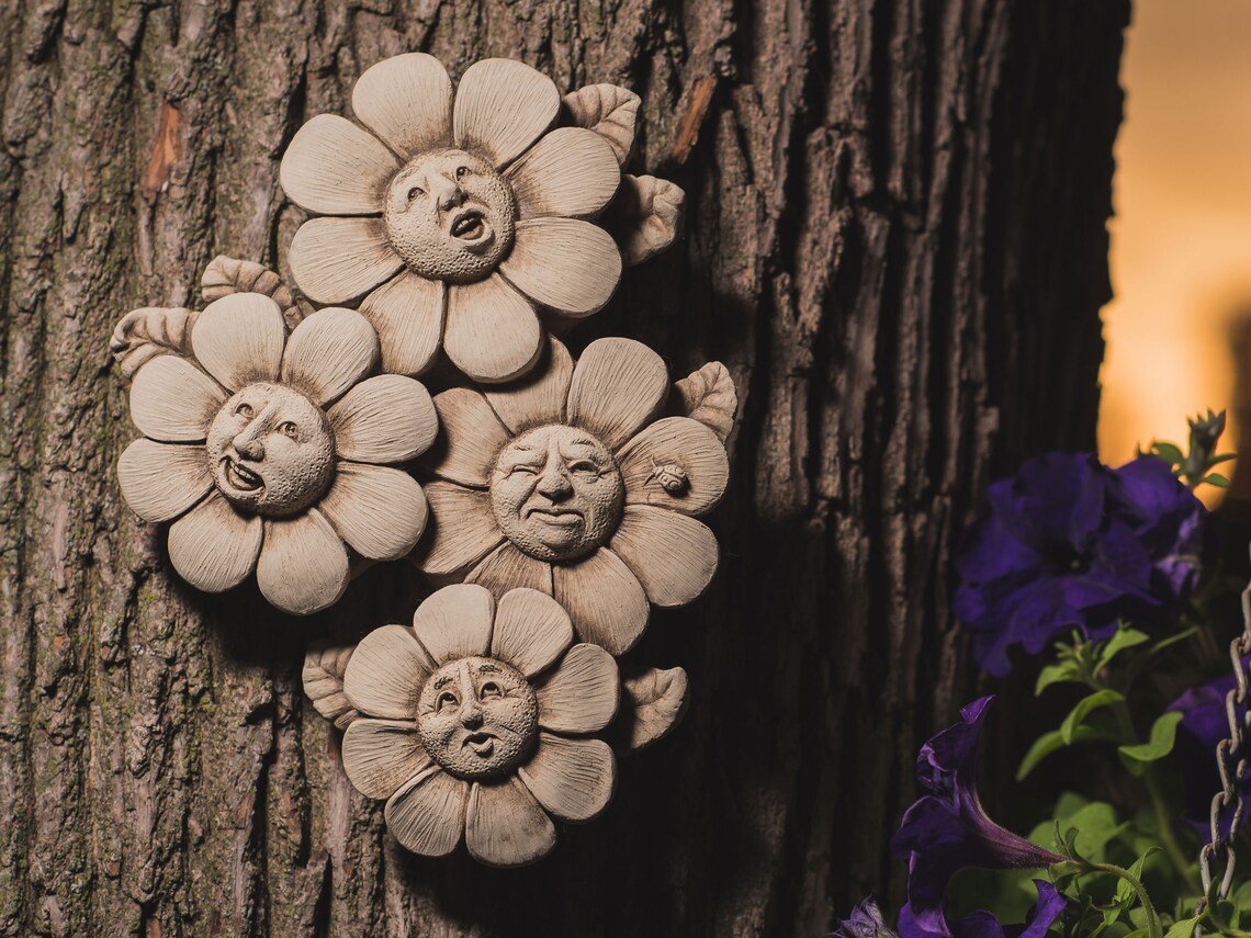 Flower Wall Decor Flower Wall Plaque Garden Flower Plaque - Etsy