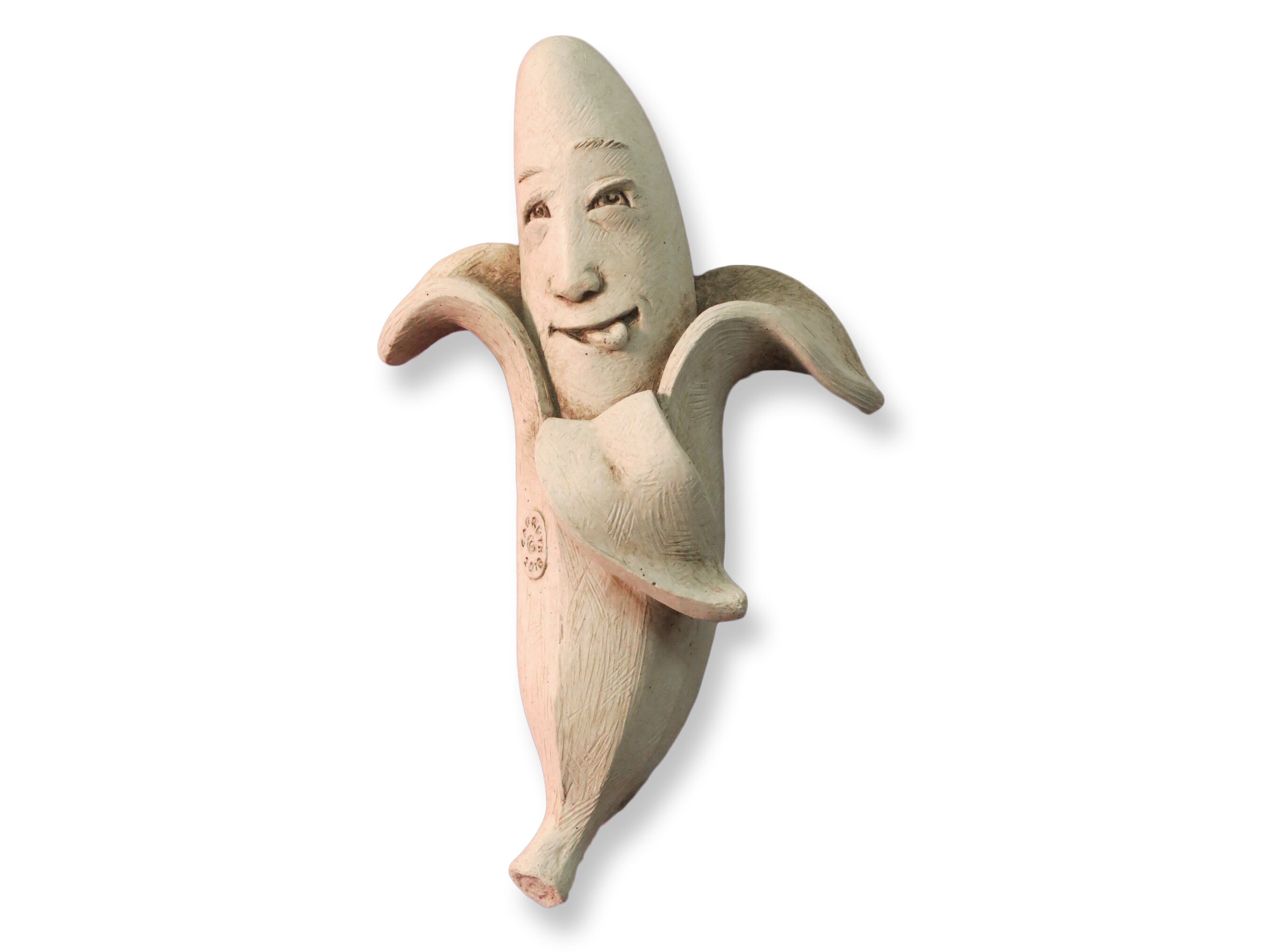 Going Bananas Stone Sculpture, Banana Art With a Funny Face, Fruit ...