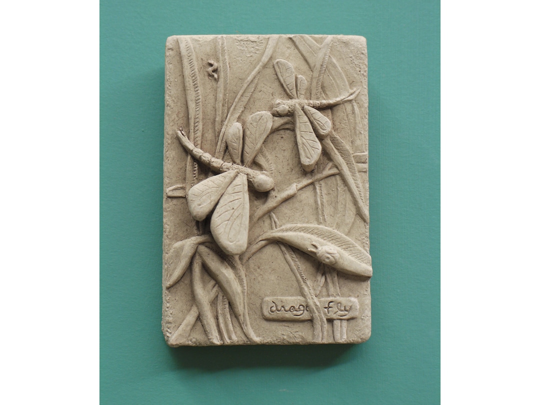 Dragonfly Plaque, Stone Sculpture of Dragonflies, Dragonfly Sculpture ...