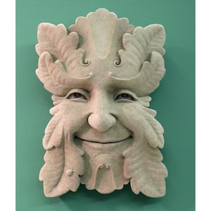 Green Man Leaf Plaque, Green Man Smiling Face Sculpture, Garden Face ...