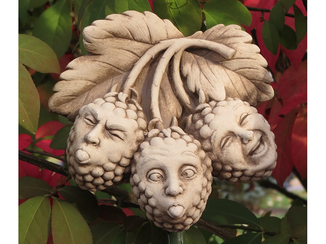 Raspberries Art Sculpture, Raspberry Gift, Stone Sculpture With Faces ...