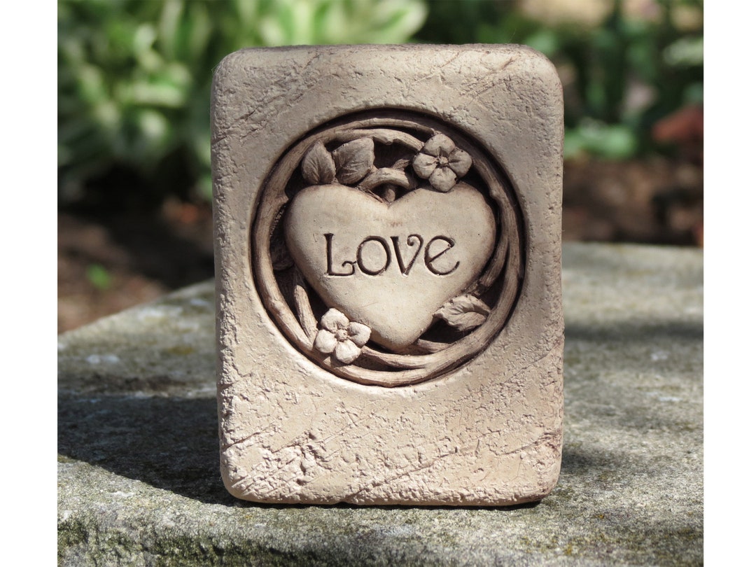 Love Stone Heart for Home & Garden, Valentine Heart of Love Wall Decor ...