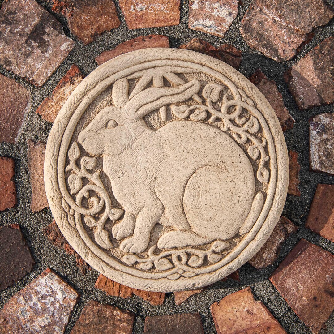 Rabbit Stepping Stone and Wall Plaque for Garden & Home, Rabbit Wall ...
