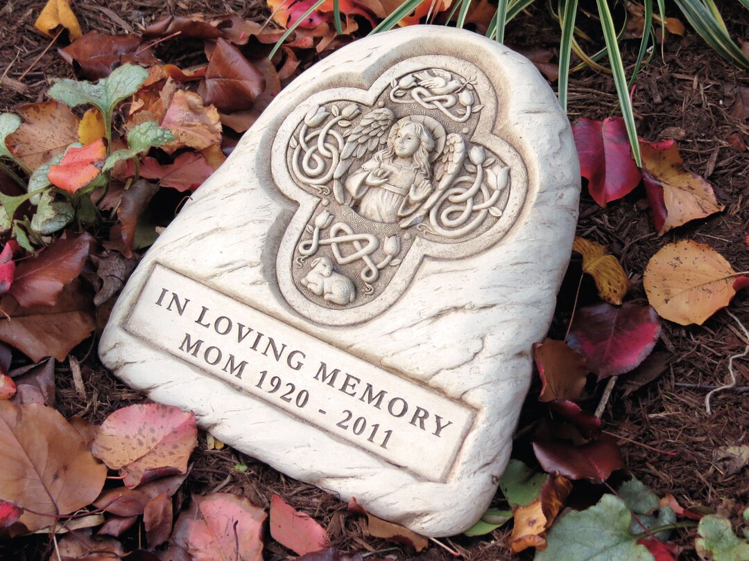 Custom Engraved Memorial Stone, Personalized Stone Angel Sculpture ...