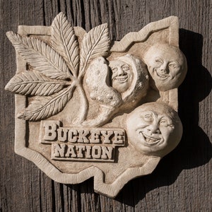 Ohio State Buckeyes Ornament, Ohio State Wall Art Stone Sculpture for ...