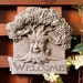 Welcome Tree Plaque for Home & Garden, Tree Man Welcome Stone Sculpture ...