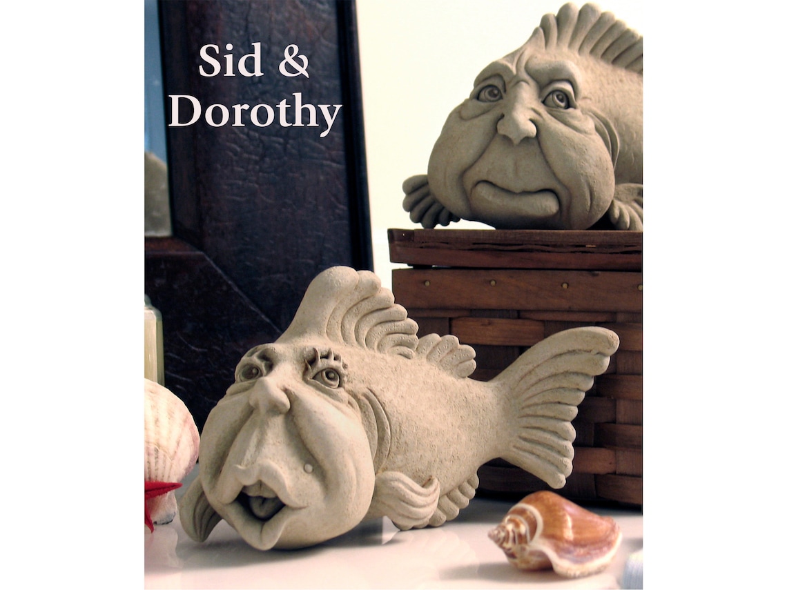 Fish Sculpture Stone Figurine Beach Decor Dorothy Fish Art - Etsy
