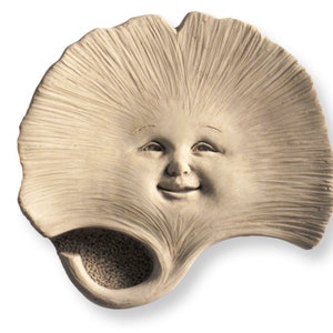 Smiling Leaf Face Art, Whimsical Leaf Face Plaque, Garden Gift, Smiling ...