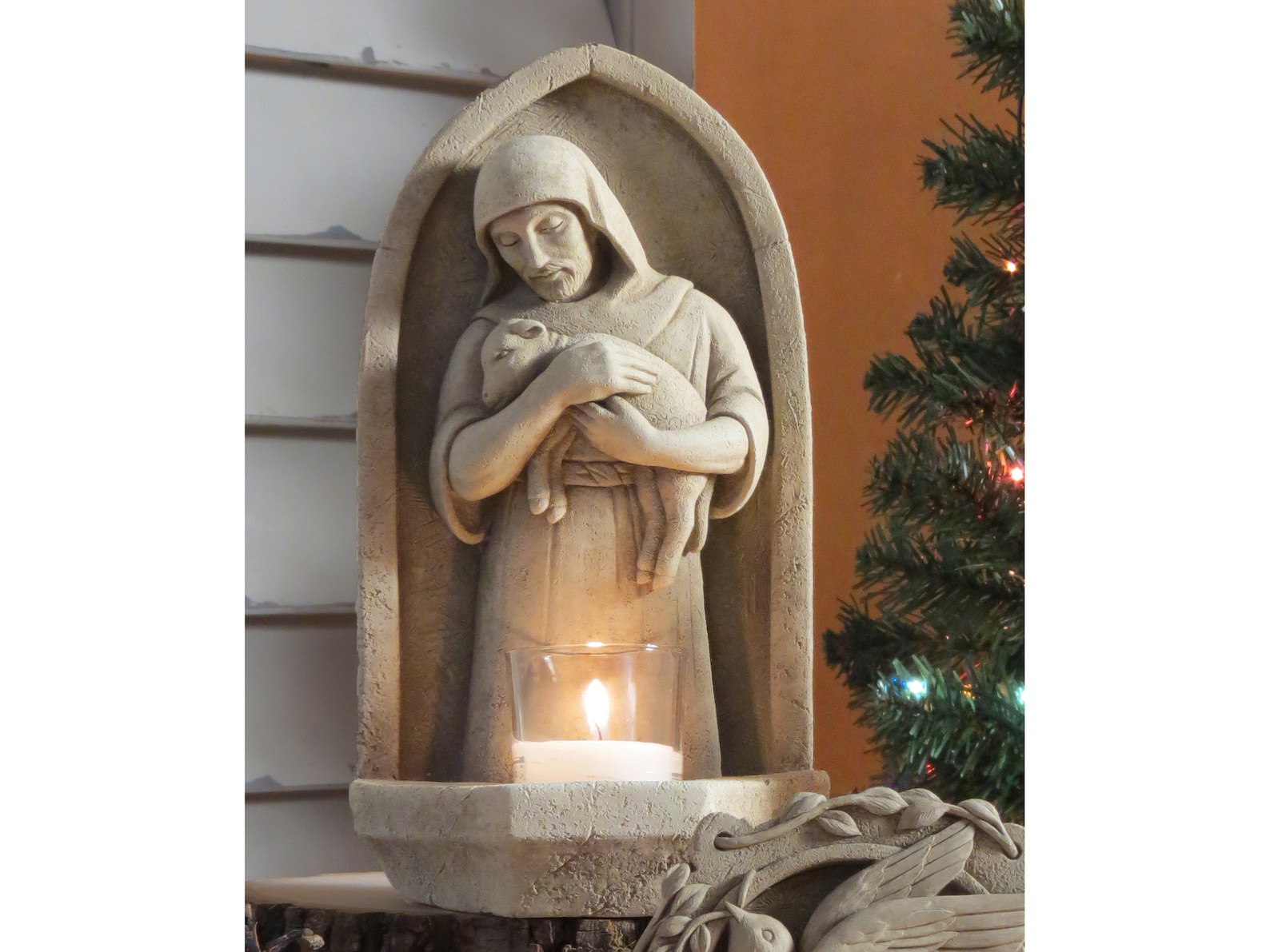 Good Shepherd Statue for Home and Garden, Good Shepherd Votive Includes ...