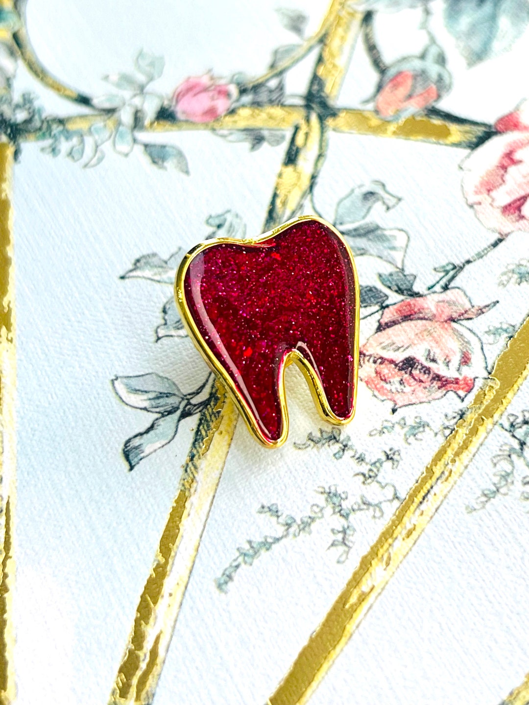 Enamel Tooth Pin, Glitter Tooth, Dental Gift, Gift for Dentist, Dental ...