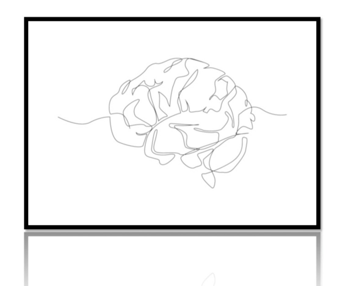 Brain Line Art, Wall Art, Modern Minimal, PRINTABLE DOWNLOAD A4 ...