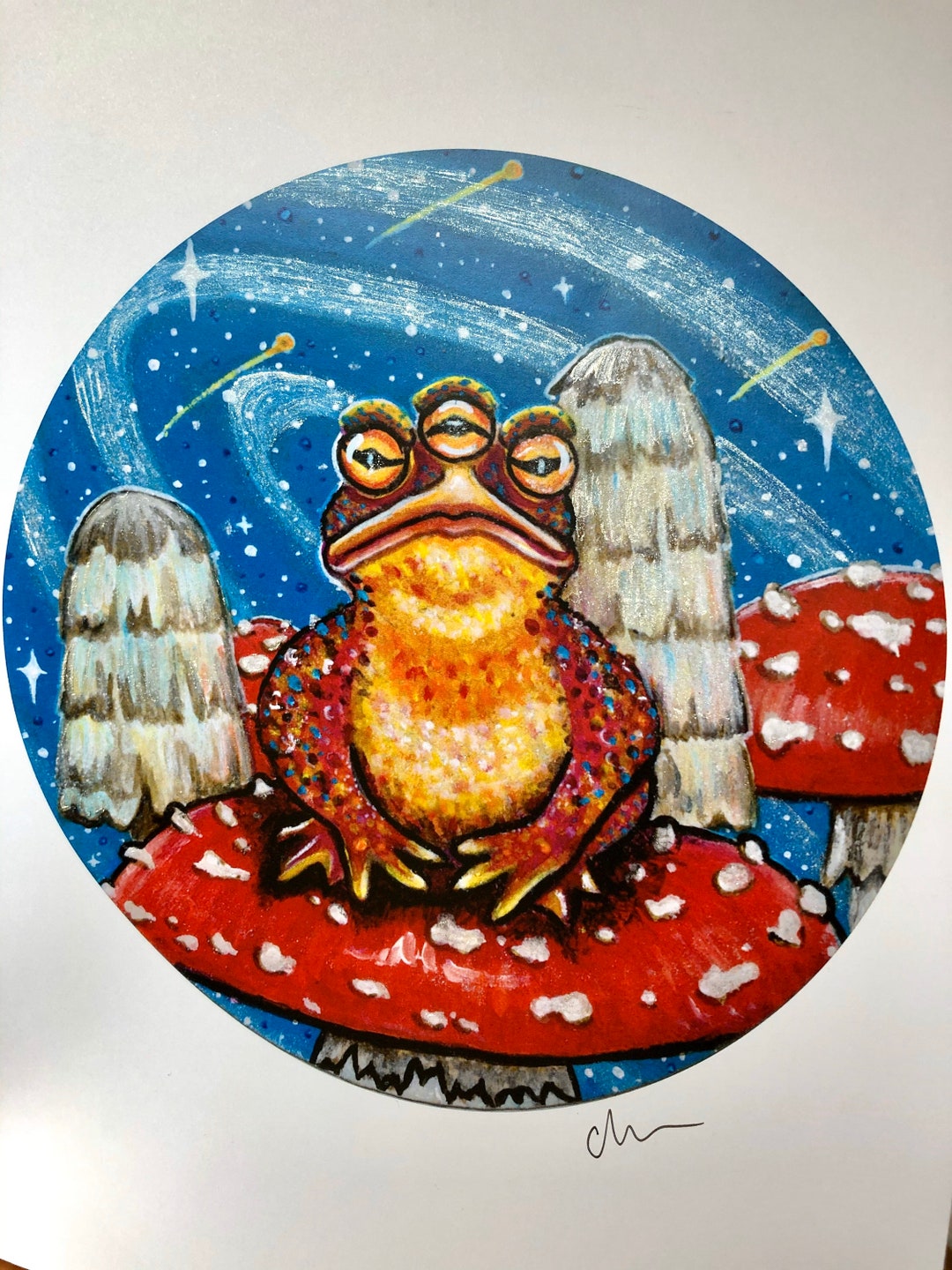 The All Seeing Toad. Hand Finished A4 Print. - Etsy
