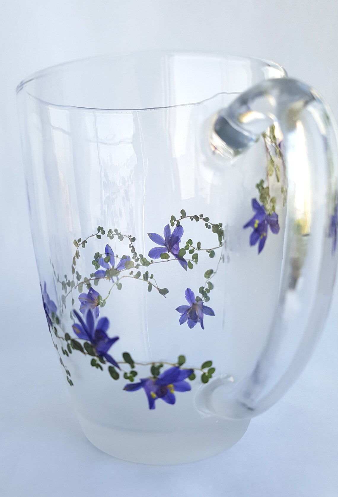 Glass Mug Pressed Flowers Mug Coffee Mug Glass Coffee | Etsy