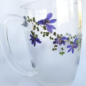 Glass Mug, Pressed Flowers Mug, Coffee Mug, Glass Coffee Mug,tea Mug ...