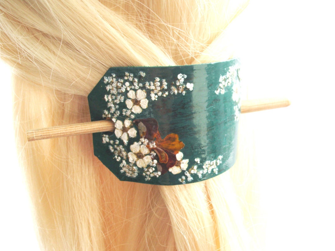 Leather Stick Barrettes, Leather Hair Barrettes, Stick Barrette, Hair ...