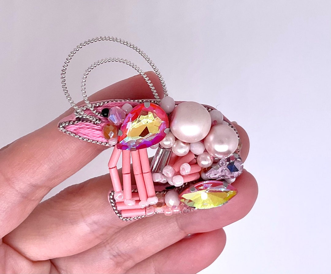 Brooch Shrimp Pink Brooch Pearl Fish Brooch Crystal Seafood Brooch ...