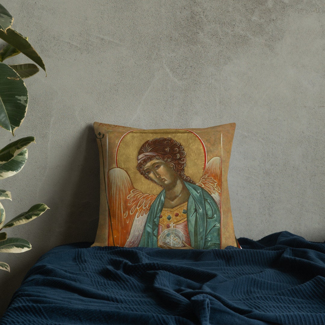 Archangel Gabriel Pillow, Saint Gabriel Christian Throw Pillow ...