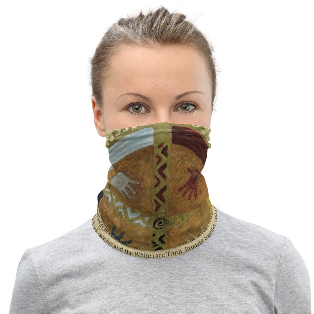 Healing Hands Buddha Face Mask, Buddhism Religious Neck Gaiter, Face ...