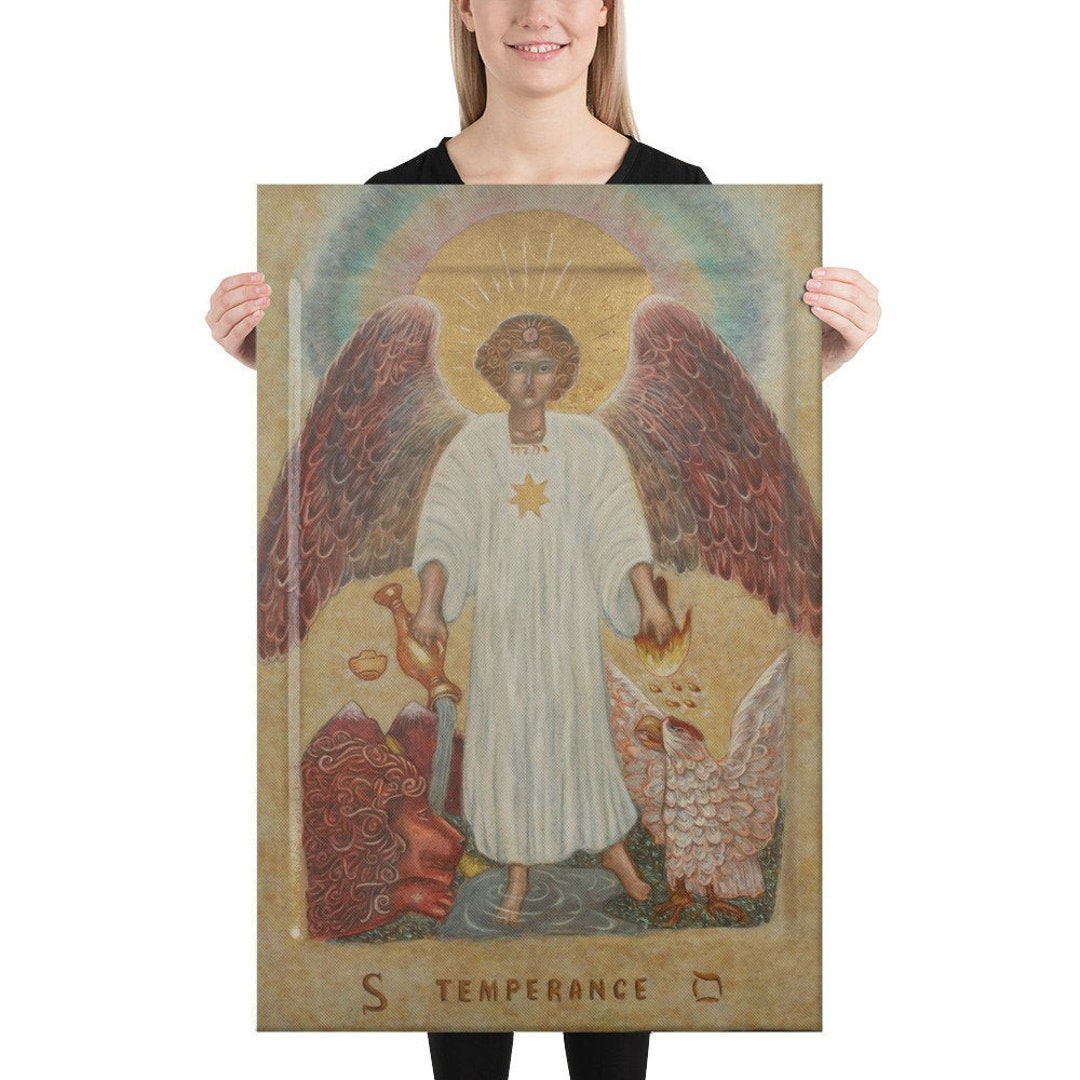 Temperance Guardian Angel Canvas Print, Catholic Angel Canvas ...