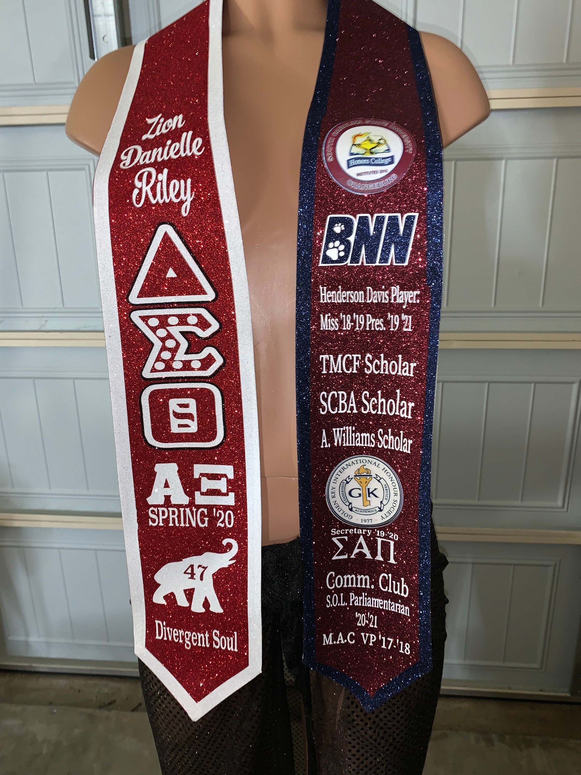 College Custom Full Glitter Graduation Stoles - Etsy