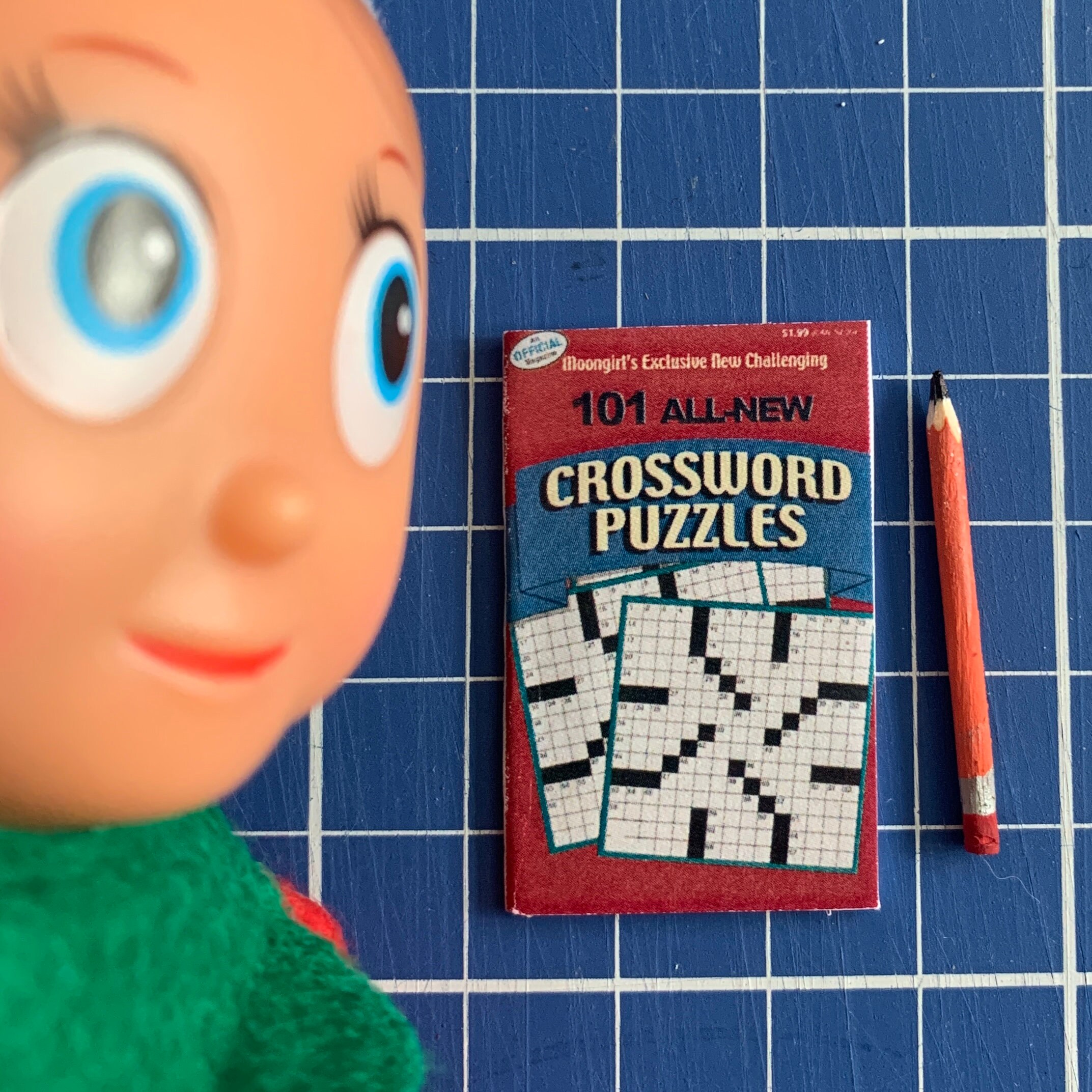 Crossword Puzzle Book and Pencil Miniature 1/6 Scale for Elves and ...